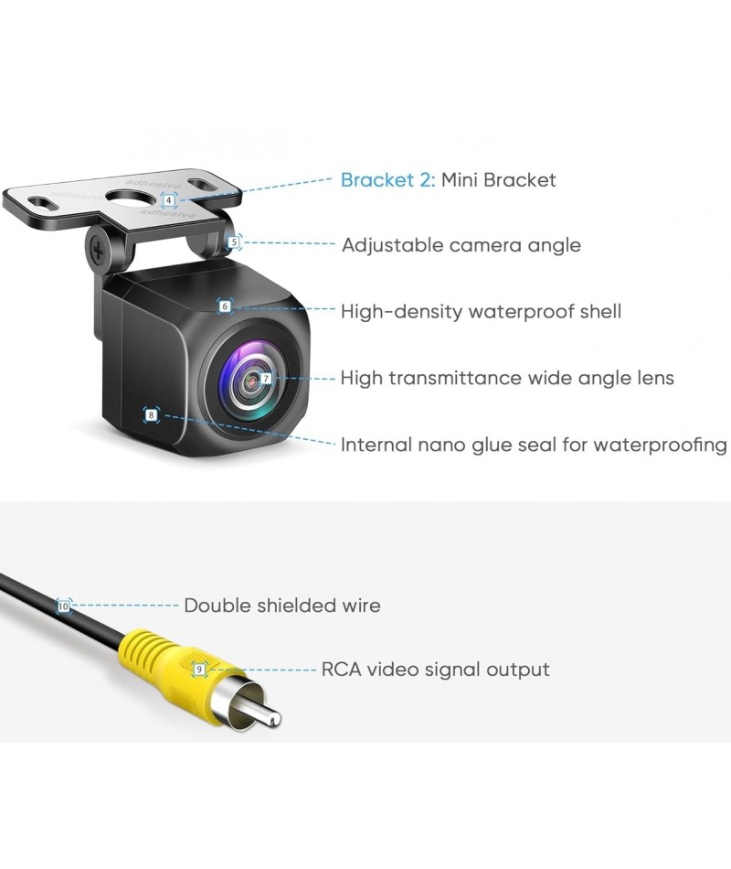 KOBANOICA Backup Camera 170 Degree Night Vision IP69 Waterproof ...