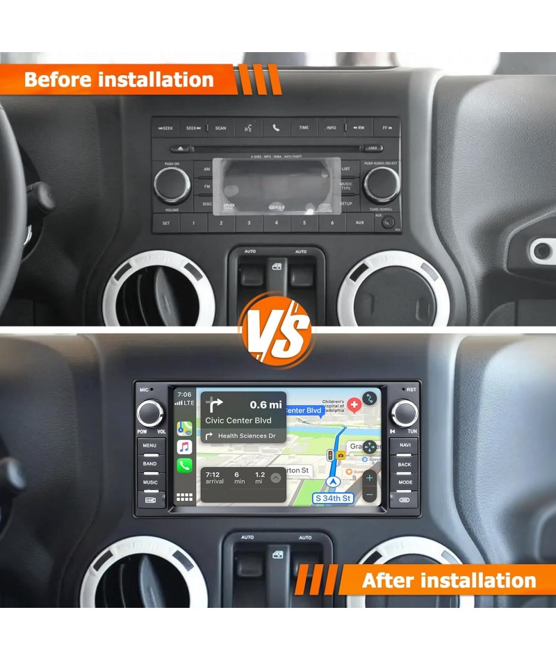 Android Car Stereo for Jeep Wrangler JK Radio Chrysler Dodge Ram